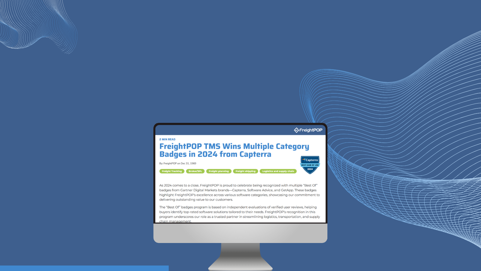 FreightPOP TMS Wins Multiple Category Badges in 2024 from Capterra